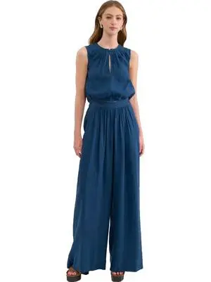 Rebecca Taylor Cleo Cropped Sleeveless Top - Royal Blue