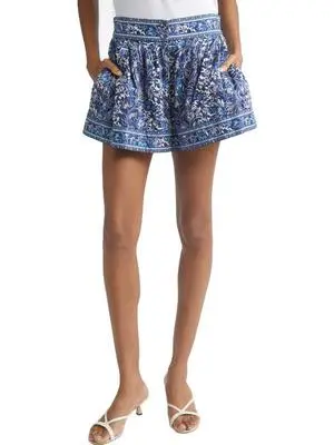 Ramy Brook Floral Print Pleated Shorts - Navy Floral
