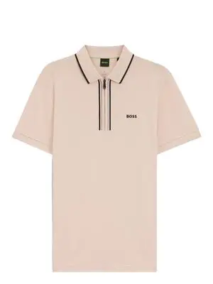 BOSS Active Slim-fit Polo Shirt In Moisture-wicking Stretch Cotton Light Orange