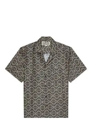 KARTIK RESEARCH Camp-collar Printed Silk Shirt - Black
