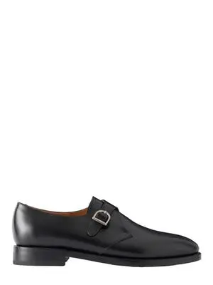 MORJAS Monk Strap Leather Dress Shoes - Black