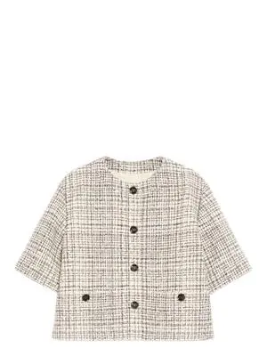 Valentino Garavani Square Tweed Jacket - Vanilla/black