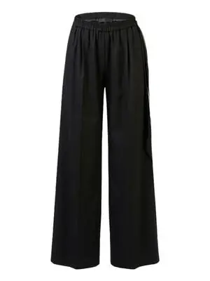 GLAM ON YOU Ember Wide-leg Linen Trousers - Black