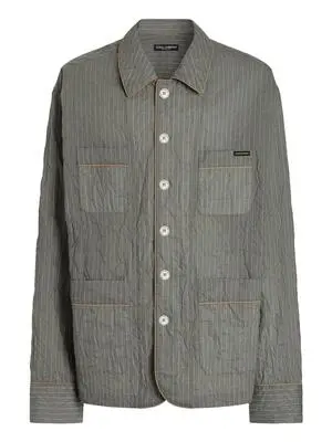 Dolce & Gabbana Crinkled Striped Linen-blend Vanity Shirt - Multicolor