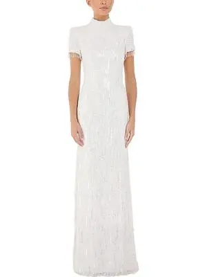 Jenny Packham Madeleine Sequin Beaded Dress - Ivory