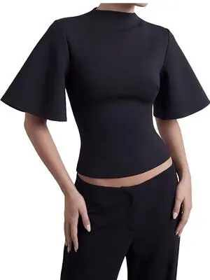 HEIRESS BEVERLY HILLS Heiress Beverly Hills Sculpt Tee With Structured Sleeves Black