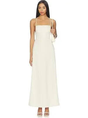MORE TO COME Norma Maxi Dress - Nude Gingham