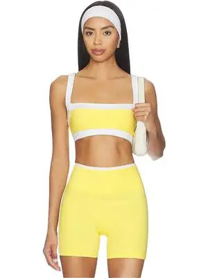 FORM Straight Neck Sports Bra In Yellow - Daisy