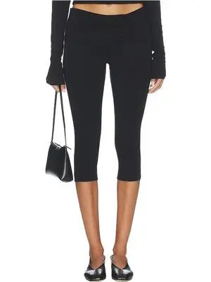 Eterne Foldover Capri Leggings - Black