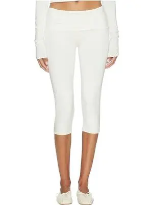 Eterne Eterne Foldover Capri Legging Ivory