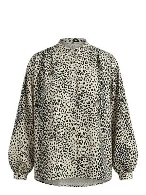 GLAM ON YOU Arabel Blouse Leopard Print - Black