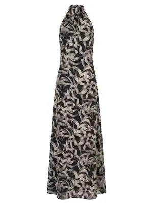 GLAM ON YOU Arabel Maxi Dress Leopard Print - Black
