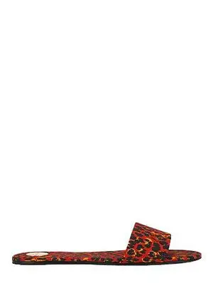 Saint Laurent Carlyle Flat Slide - Red Multicolor