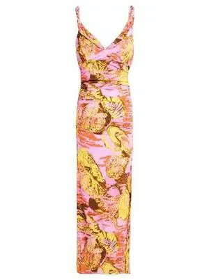 Pinko Multicolor Viscose & Elastane Maxi Dress - Pink