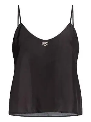 FORTE_FORTE Silk And Glass Camisole - Black