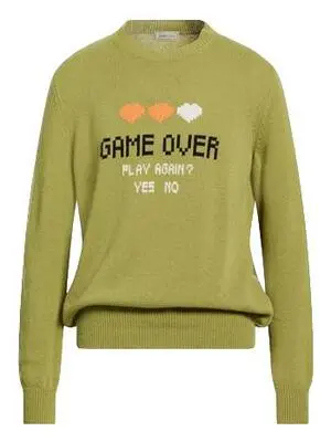 Herno Wool Crewneck Sweater With Graphic Print - Sage Green