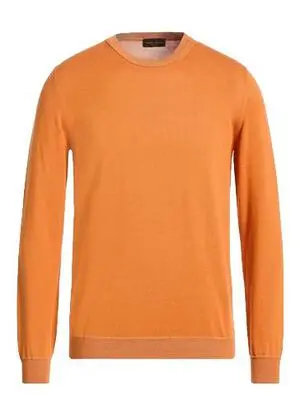 ROBERTO COLLINA Two-tone Crewneck Long-sleeve Sweater - Orange