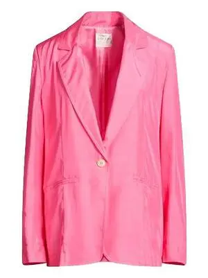 FORTE_FORTE Single-breasted Silk Blazer - Pink