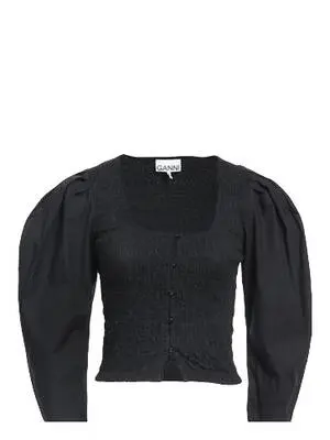GANNI Organic Cotton Shirt - Black