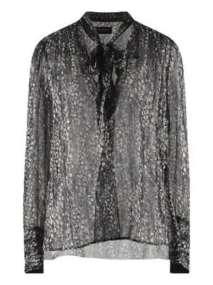 DONDUP Viscose Blouse With Bow Detail - Navy