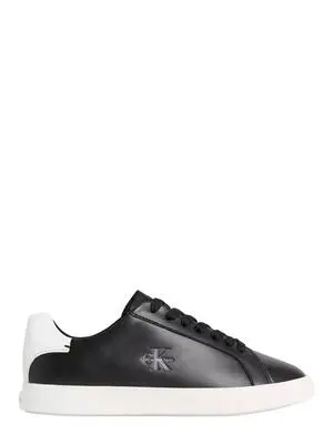 Calvin Klein Logo Plaque Lace-up Sneakers - Black