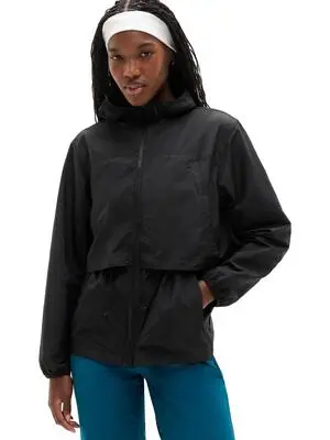 Athleta Athleta Valley Jacket - Zip Up Hooded Lightweight Anorak Black