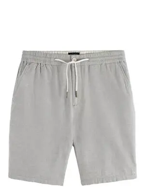 Scotch & Soda Slub Texture Elasticated Drawstring Waist Shorts - Grey