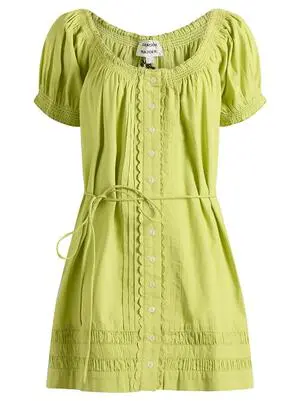 DAMSON MADDER Jayne Mini Dress With Ruched Details - Celery