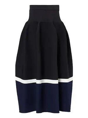 CFCL Pottery Gathered Knitted Midi Skirt - Black Multi