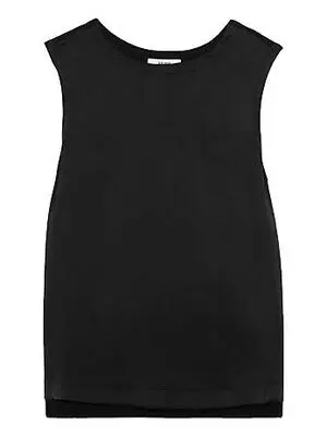 REISS Rian Silk-front Woven Vest - Black