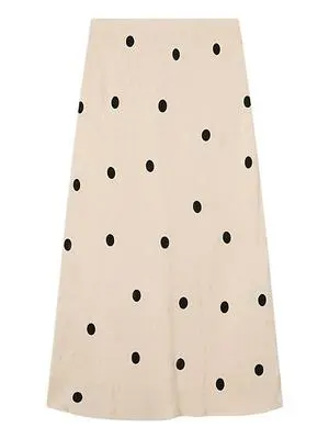 Whistles Polka-dot Jacquard Satin Midi Skirt - Multi-coloured