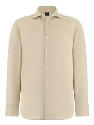 Boggi Milano Regular-fit Long-sleeve Linen Shirt - Sand