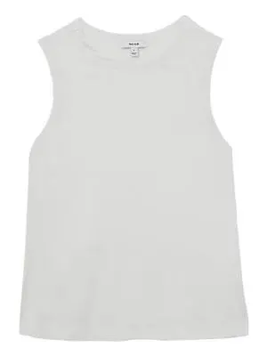 REISS Silk-front Woven Vest - White