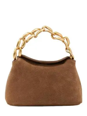 REISS Peony Grab Bag With Chain Strap - Tan