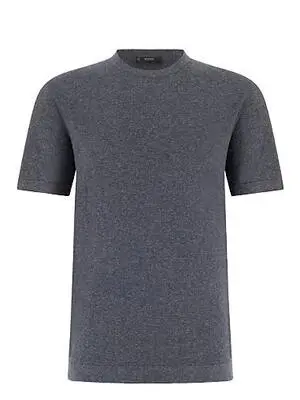 Boggi Milano Fine-knit Regular-fit Linen And Cotton T-shirt - Indigo