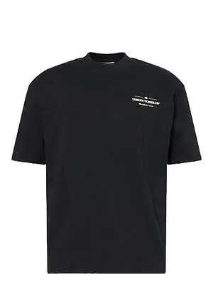 THE COUTURE CLUB Motion Blurred Long-sleeve Cotton T-shirt - Black
