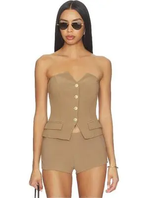 MORE TO COME Twila Strapless Top - Tan