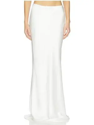 BANANHOT Nona Satin Maxi Skirt - White