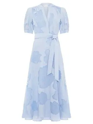 PHASE EIGHT Queenie Floral-print Woven Midi Dress - Blue