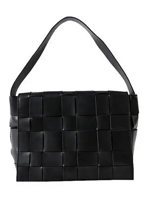 ST. AGNI Envelope Slim Leather Tote Bag - Black