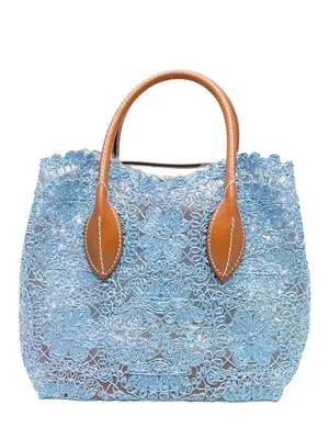 Ermanno Scervino Margot Lace Overlay Tote Bag - Blue