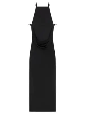 COURREGES Draped Detail Cut-out Maxi Dress - Black