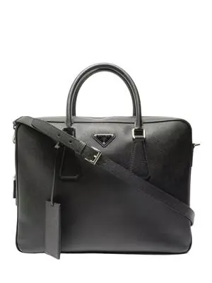 Prada Saffiano Leather Tote Bag - Black
