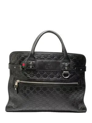 Gucci Guccissima Leather Tote Bag - Black
