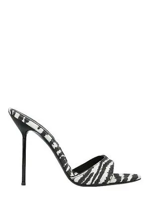 Paris Texas Lidia 105 Woven Heeled Mules - White/blk