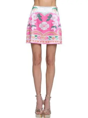 CIEBON Lenya Floral Miniskirt - Pink