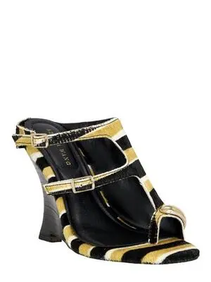 AZALEA WANG AZALEA WANG Calf Hair Wedge Sandal