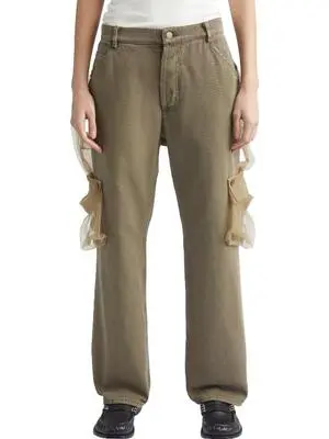 MAGLIANO Magliano Sheer Pocket Cotton Canvas Wide Leg Pants
