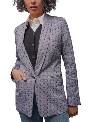 WILDFANG The Empower Jacquard Tux Blazer - Plum