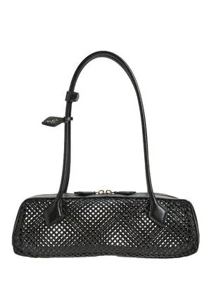 Alaïa Le Teckel East/west Woven Leather Shoulder Bag - Noir